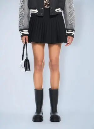 Off-White Big Bookish Logo Pleated Skirt - Black
