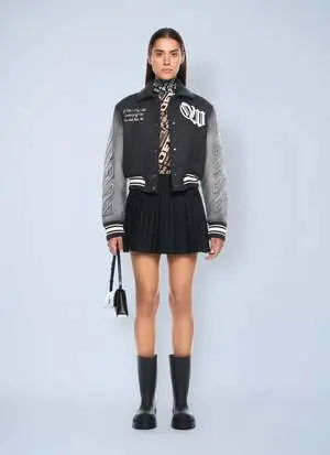 Off-White Big Bookish Logo Pleated Skirt