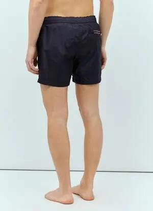 Moncler Logo Patch Swim Shorts - Blue