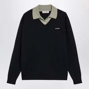 Miu Miu Wool And Cashmere Sweater With Collar
