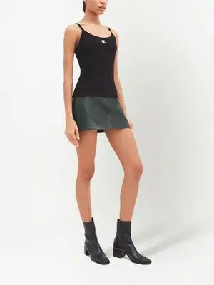 COURREGES Ribbed Knitted Tank Top - Black