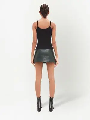 COURREGES Ribbed Knitted Tank Top - Black