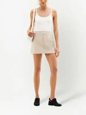 COURREGES Ribbed Knitted Tank Top - White