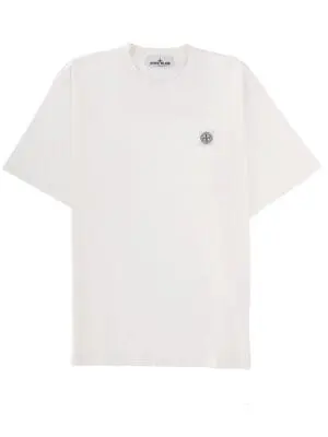 Stone Island T-shirt With Logo Patch - White