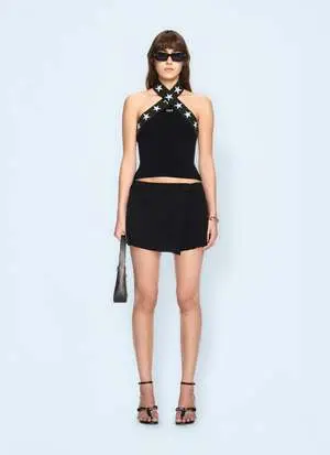 Off-White Wool Mini Skirt - Black