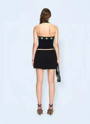 Off-White Wool Mini Skirt - Black