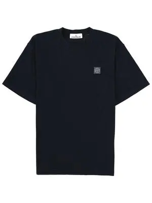 Stone Island T-shirt With Logo Patch - Blue