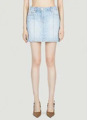 Versace Denim Jacquard Mini Skirt