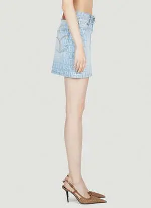 Versace Denim Jacquard Mini Skirt