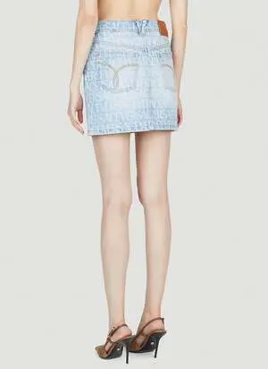 Versace Denim Jacquard Mini Skirt