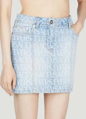 Versace Denim Jacquard Mini Skirt