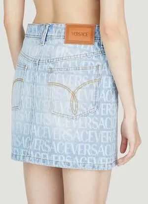 Versace Denim Jacquard Mini Skirt