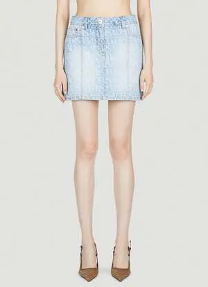 Versace Denim Jacquard Mini Skirt