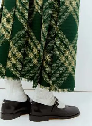 Burberry Wool Check Midi Skirt