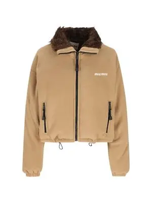 Miu Miu Miu Miu Fleece Down Jacket Multicolor