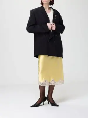 Saint Laurent Double Breasted Fluid Silk Oversized Blazer