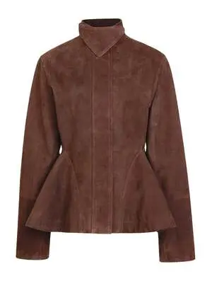 Alaïa Peplum Jacket In Suede Goatskin - Multicolor