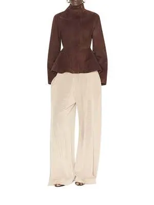Alaïa Peplum Jacket In Suede Goatskin