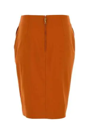 Saint Laurent Stretch Viscose Blend Skirt - Orange