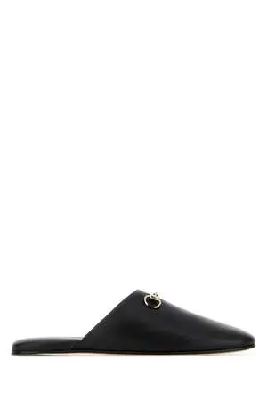 Gucci Nappa Leather Slippers - Black