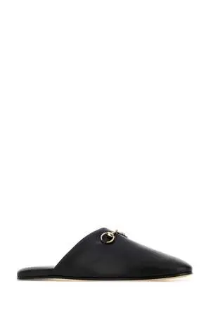 Gucci Nappa Leather Slippers - Black