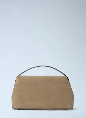 TOTEME T-lock Suede Top Handle - Brown