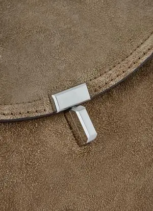 TOTEME T-lock Suede Top Handle - Brown