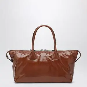 Miu Miu Glossy Leather Top Handle Bag - Brown
