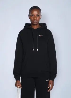 Off-White Arrow Glass Flower Logo Hooded Sweatshirt - Black