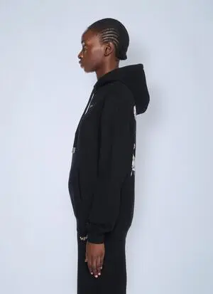 Off-White Arrow Glass Flower Logo Hooded Sweatshirt - Black