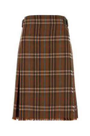 Burberry Embroidered Wool Skirt - Multicolor