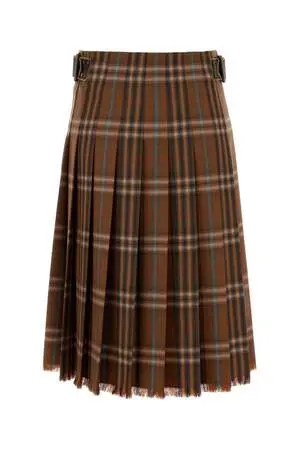Burberry Embroidered Wool Skirt