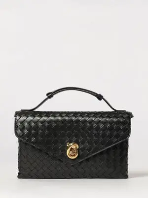 Bottega Veneta Small Knot Lock Intrecciato Leather Top Handle Bag - Black