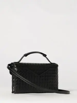 Bottega Veneta Small Knot Lock Intrecciato Leather Top Handle Bag - Black