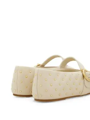 FERRAGAMO Leather Quilted Ballet Flats
