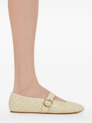 FERRAGAMO Leather Quilted Ballet Flats