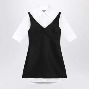Balenciaga Hybrid Chemisier Mini Dress In Wool And Silk - Black