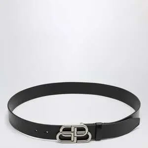 Balenciaga Bb Leather Belt - Black