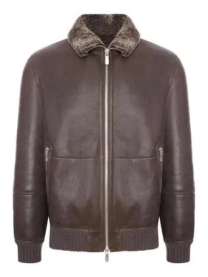 Brunello Cucinelli Shearling Bomber - Brown