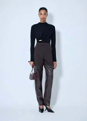 Bottega Veneta Twist Detail Long Sleeve Top - Black