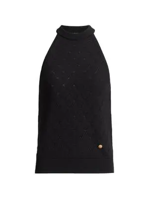Balmain Balmain Virgin Wool High Neck Top Multicolor