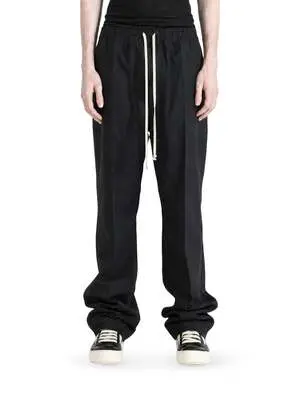 Rick Owens Slim Drawstring Wool Trousers With Drawstring