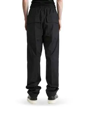 Rick Owens Slim Drawstring Wool Trousers With Drawstring