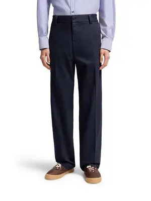 Moncler Tailored Cotton Trousers - Blue