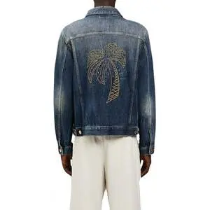 Palm Angels Embroidered Denim Jacket