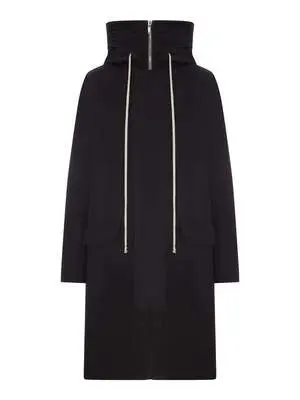 Rick Owens Long Cotton Parka With Hood - Black