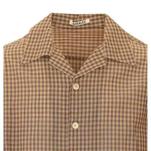 Auralee Short Sleeves Check Shirt - Brown