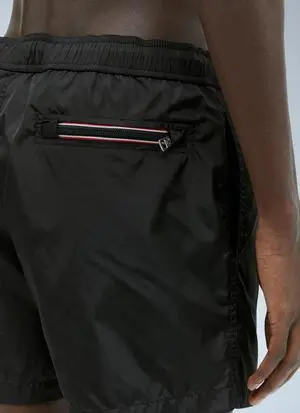 Moncler Logo Patch Swim Shorts - Black