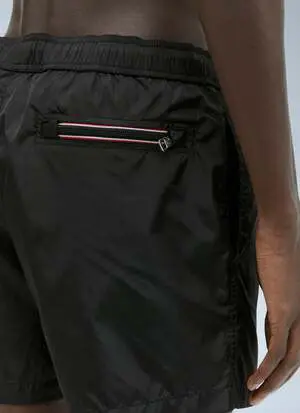Moncler Logo Patch Swim Shorts - Black