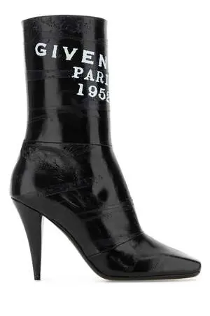 Givenchy Leather Sliced Square Tape Ankle Boots - Black